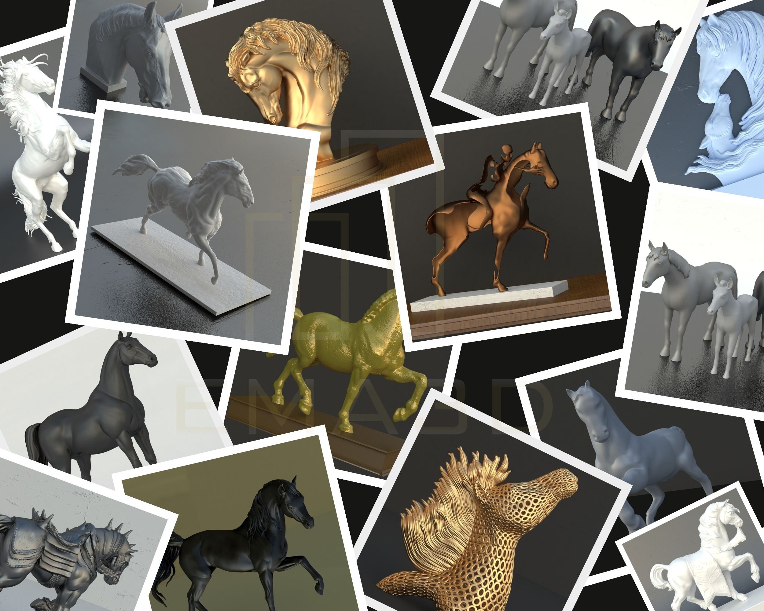 3d Horse STL | 30 Horses Pack 3d Model | Print Animal 3D | STL Files 3D ...