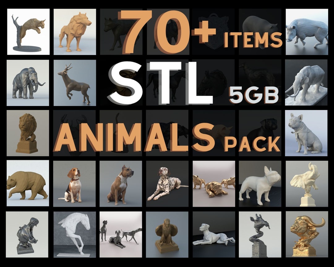 70+ Items STL Animals Pack - STL Files 3D Print Model | 3d Horse -3d ...