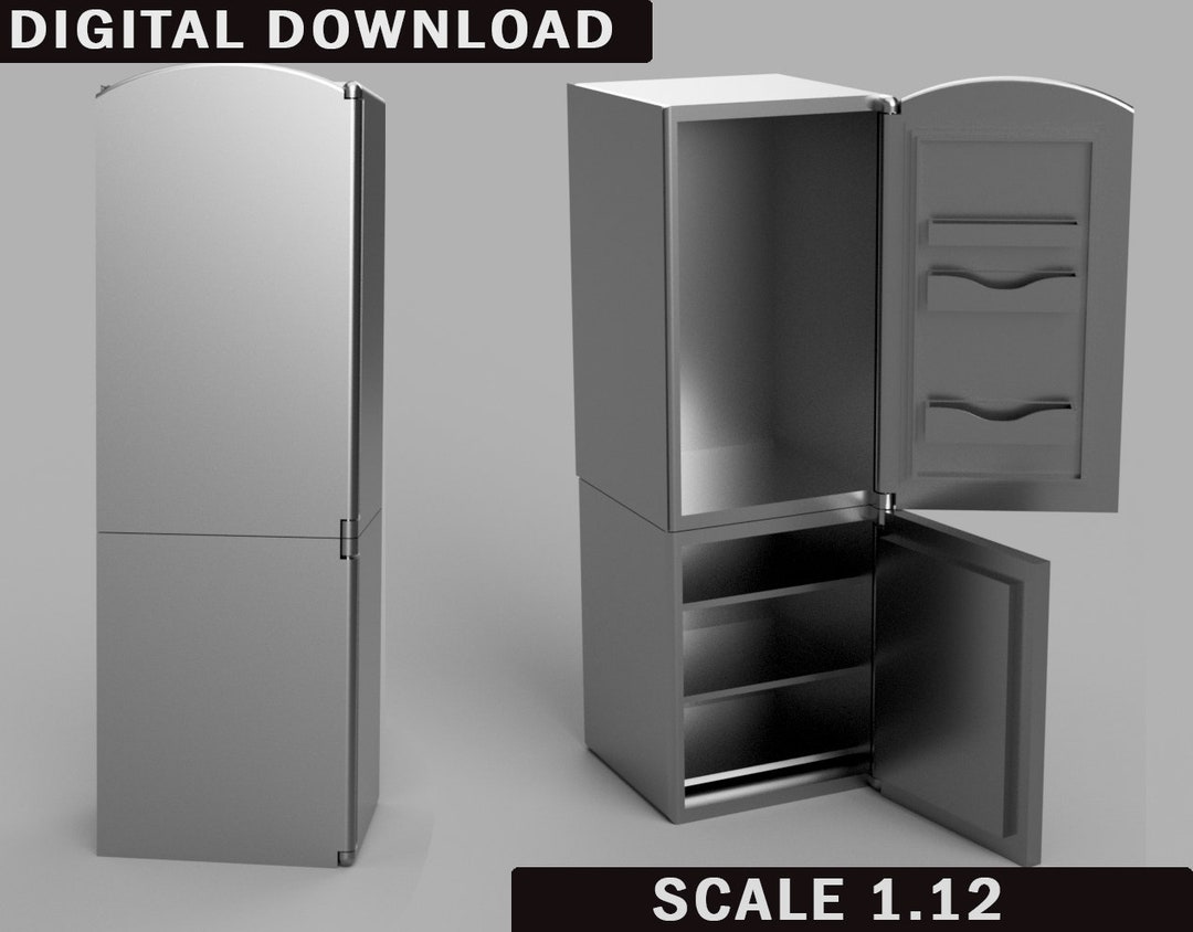 3D Refrigerator STL File -3dfridge Fridge - 1:12 Scale Dollhouse - Etsy
