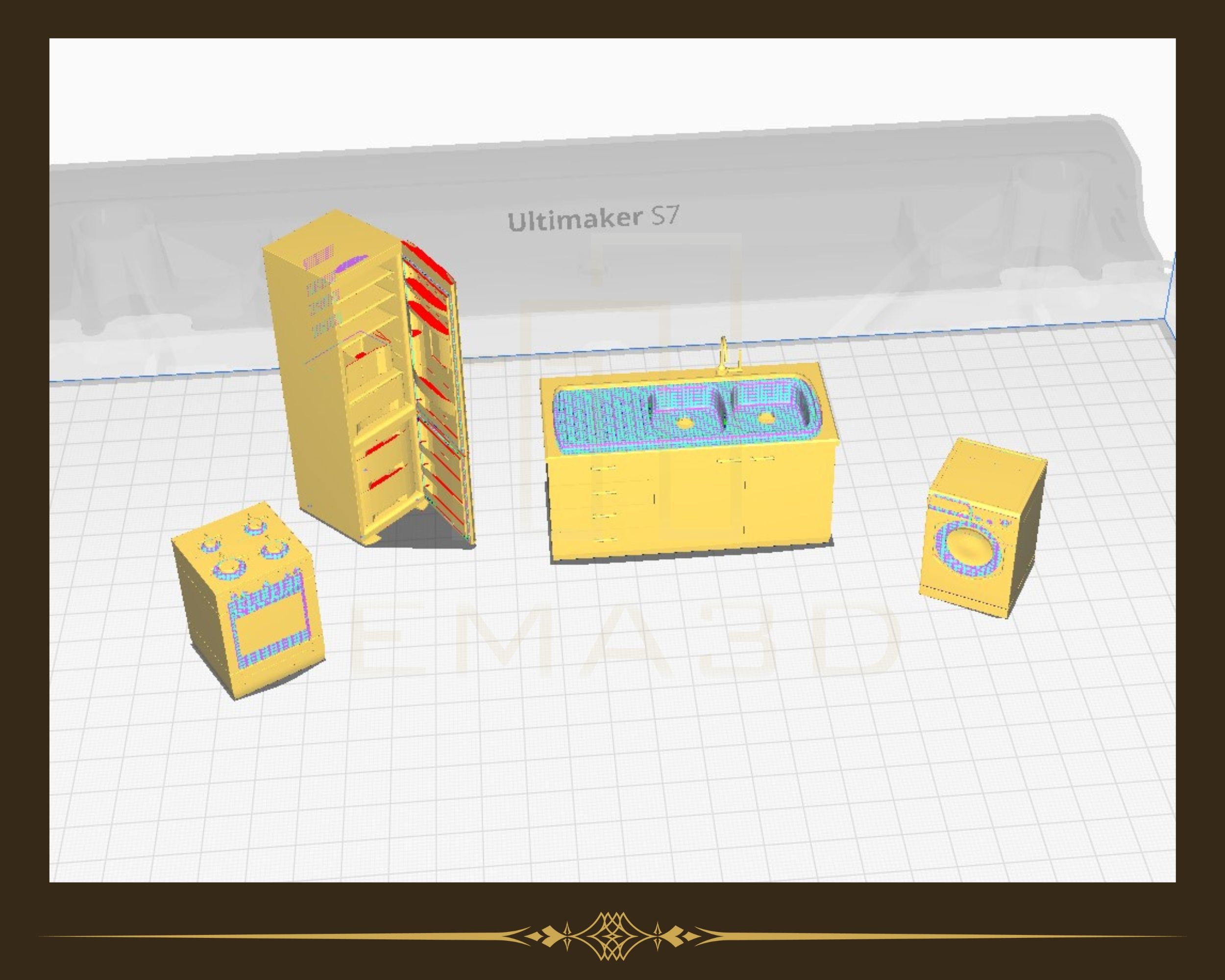 Kitchen Stuff Pack and Furniture Pack - Dollhouse Miniature - 3d ...