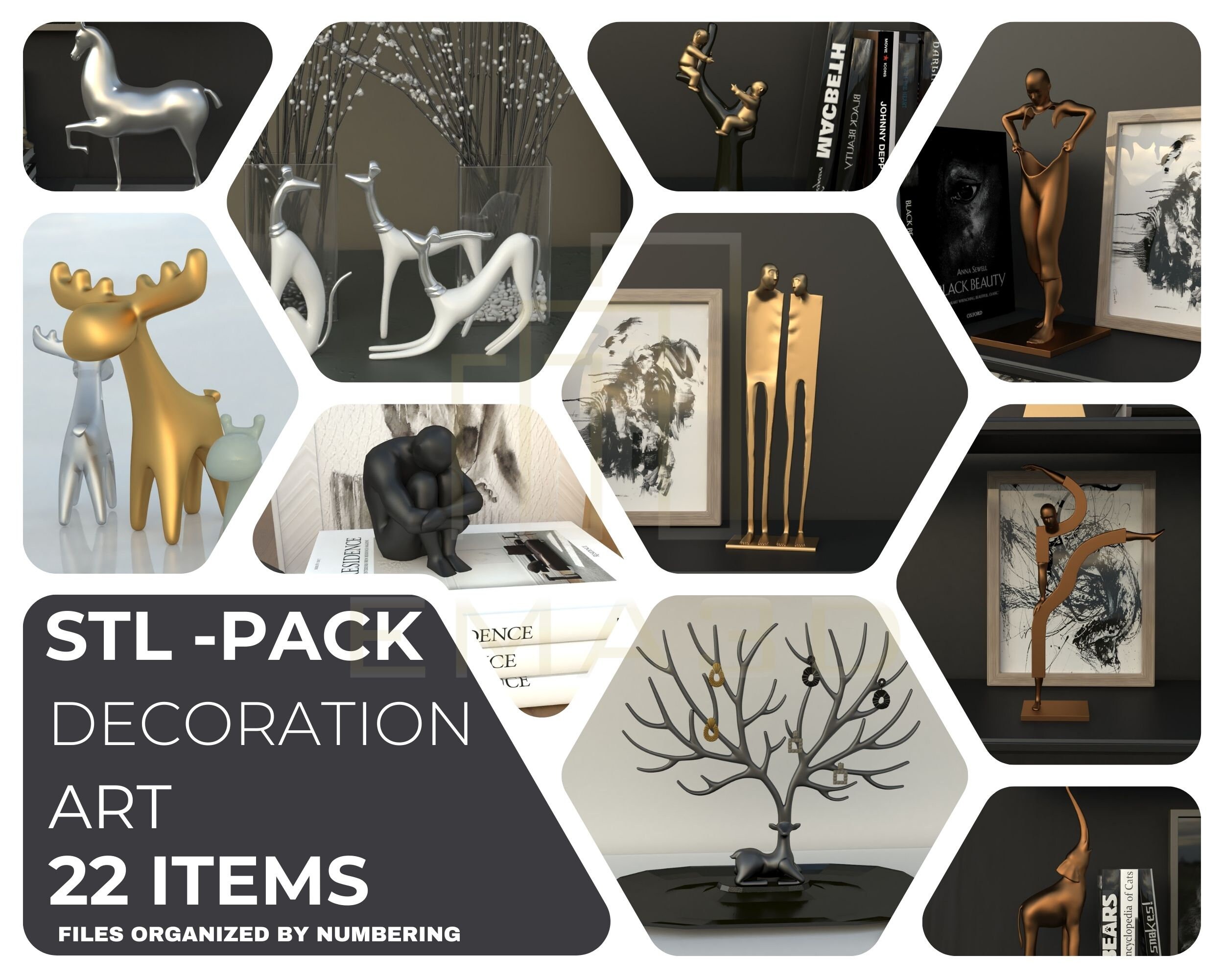 Stl Files-pack for Decoration-art, 22 Items Printable Models, 3D ...