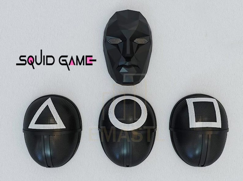 Squid Game 3d Mask - STL File 3D Print Model- the Complete Set of Masks ...
