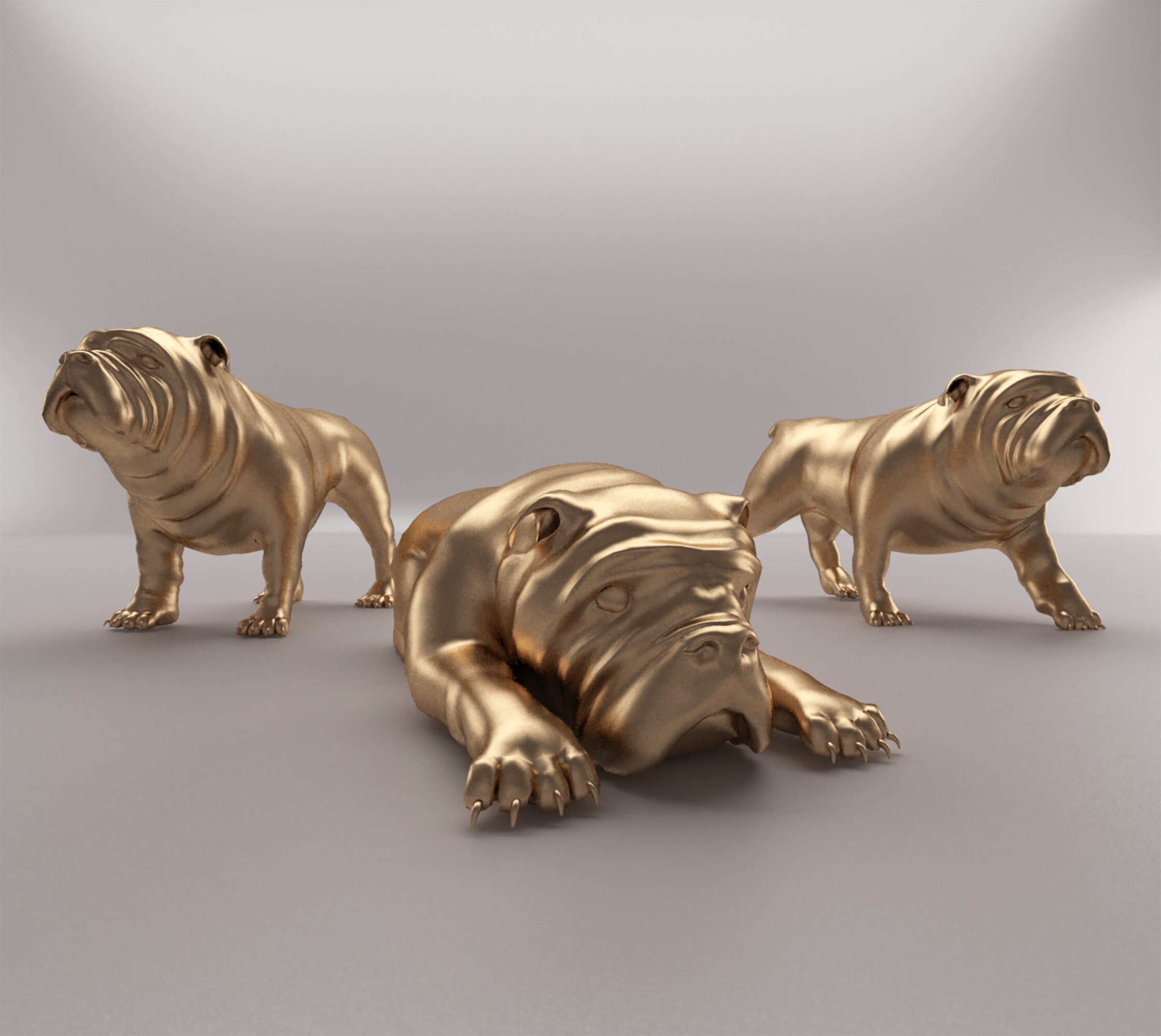 3d Dog STL American Bully Print Animal 3D STL File 3D Print Model 3 in ...