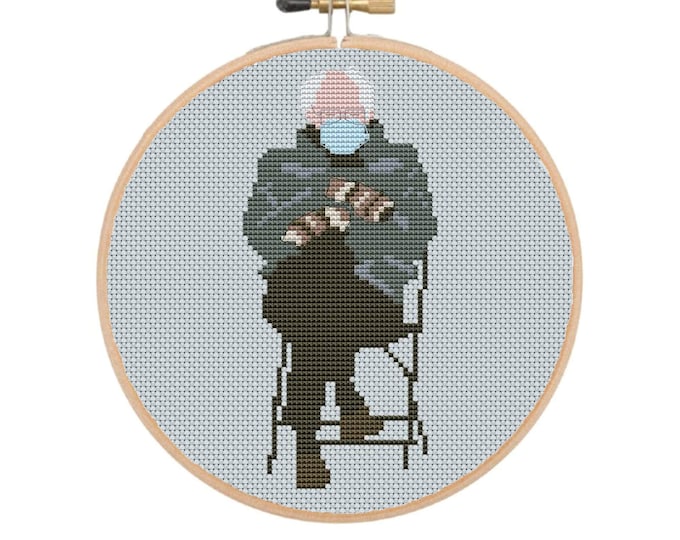 Inauguration Bernie Cross Stitch Pattern, Bernie Sanders Mittens Chart ...