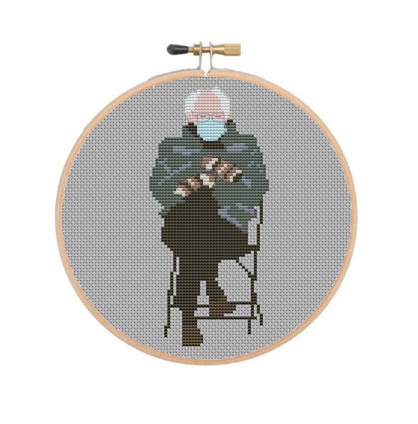 Bernie Sanders' Mittens Cross Stitch Pattern, Bernie Sanders Chair ...
