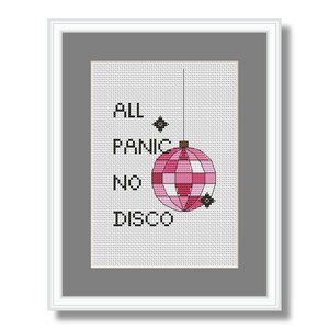All Panic No Disco - Cross Stitch Pattern - Etsy