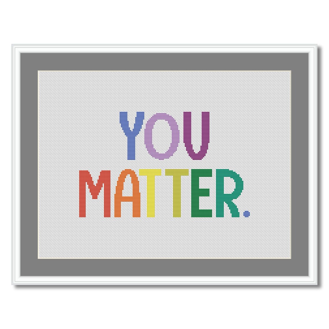 You Matter Cross Stitch Classroom Poster Self Esteem Poster - Etsy