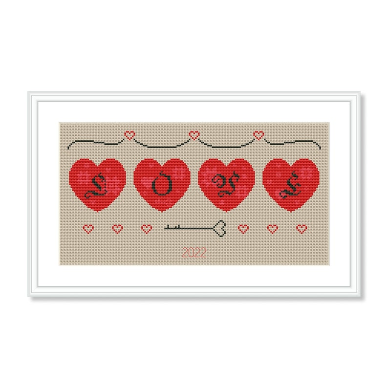 Valentine's Day Cross Stitch Pattern Valentines - Etsy
