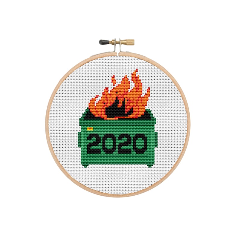 2020 Dumpster Fire Cross Stitch Pattern PDF Instant Download | Etsy
