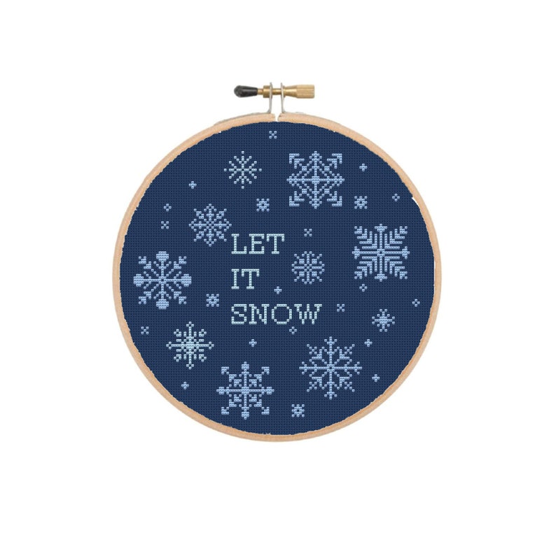 Let It Snow Cross Stitch Pattern Winter Snowflake Design - Etsy