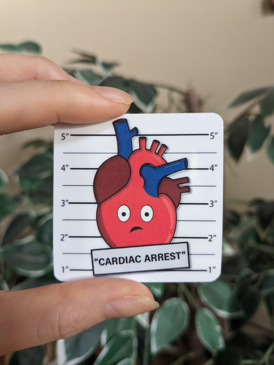 Cute Heart Sticker/ Cardiac Arrest/ Cardiology/ Medical - Etsy