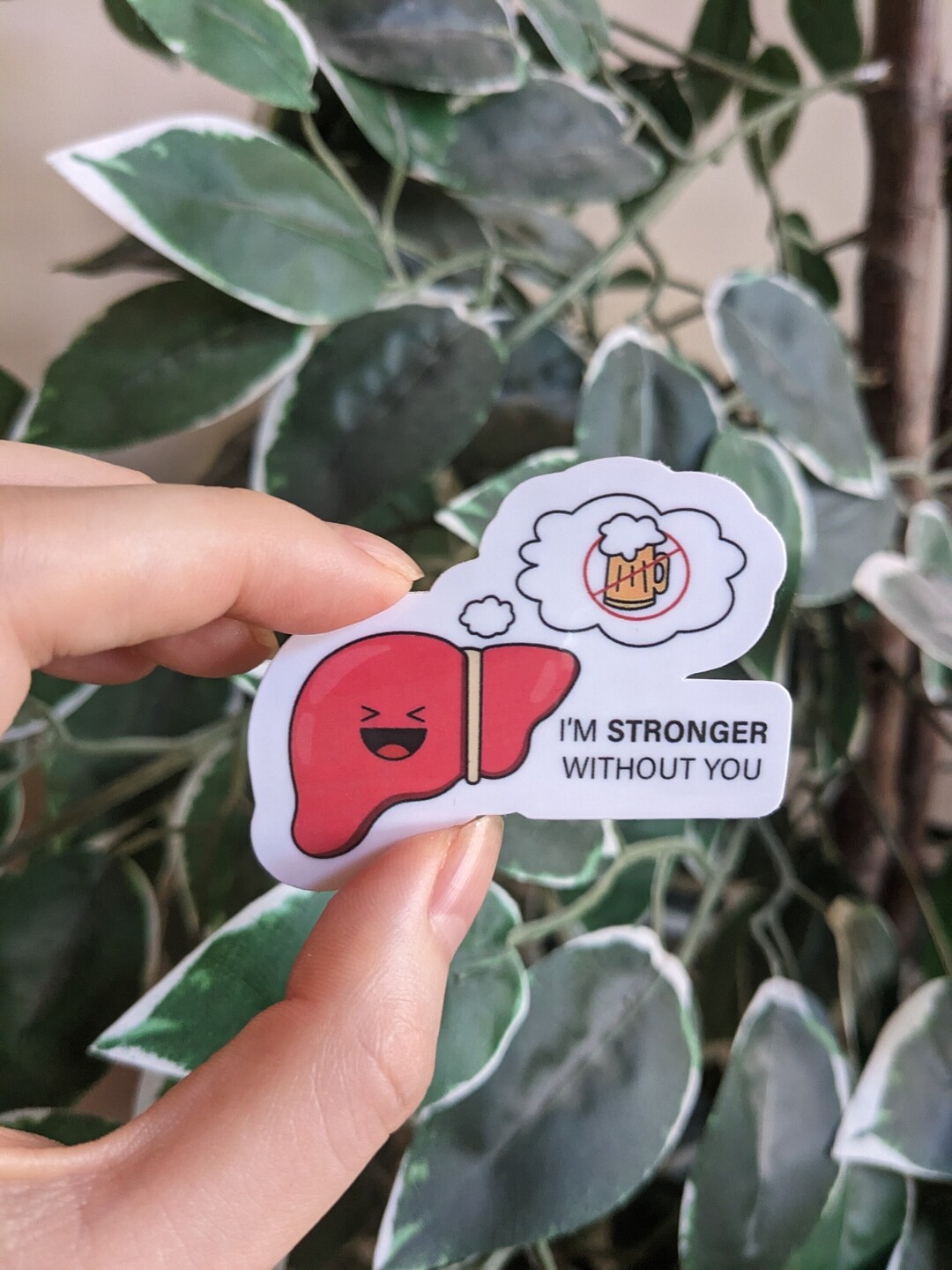 Cute Liver Sticker/ I'm Stronger Without Alcohol / - Etsy