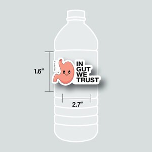 Cute Nutrition Stomach GI Sticker/ in Gut We Trust / Medical Sticker ...