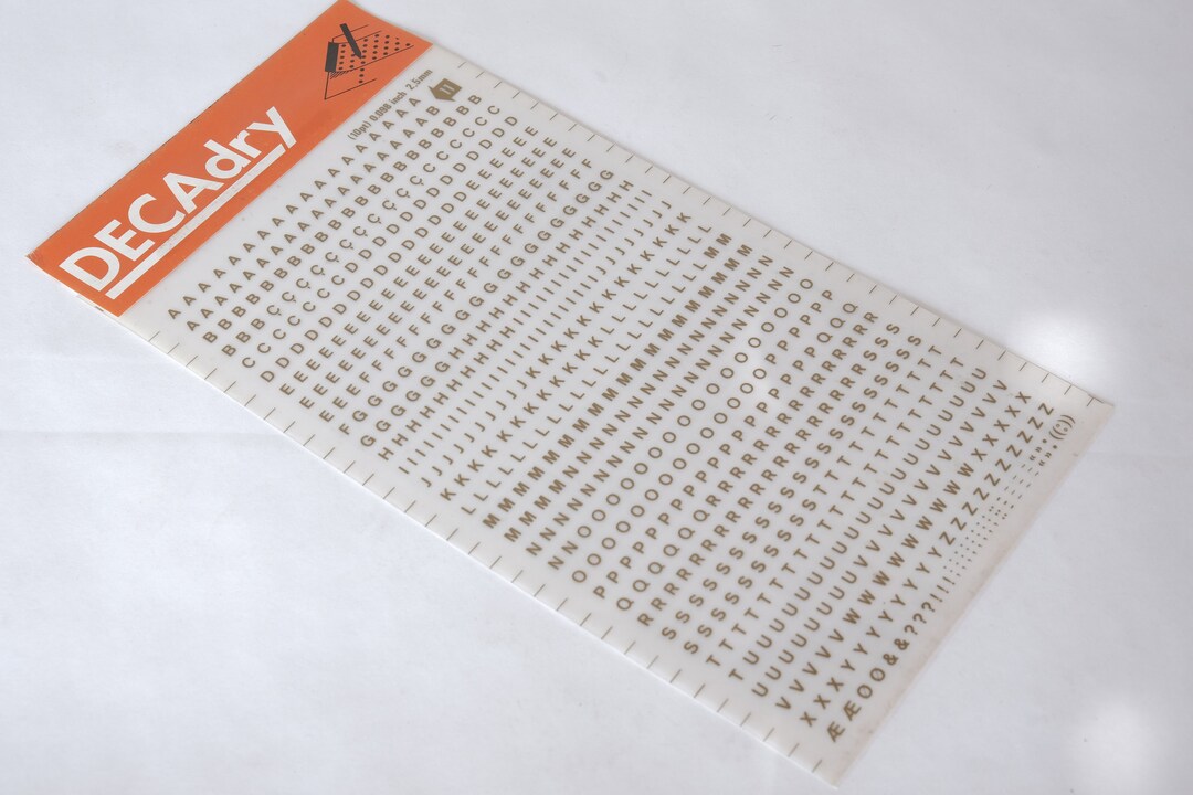 Decadry Letters Transfer N.11 2,5mm 10pt 0.098 Inch Letters All Caps ...