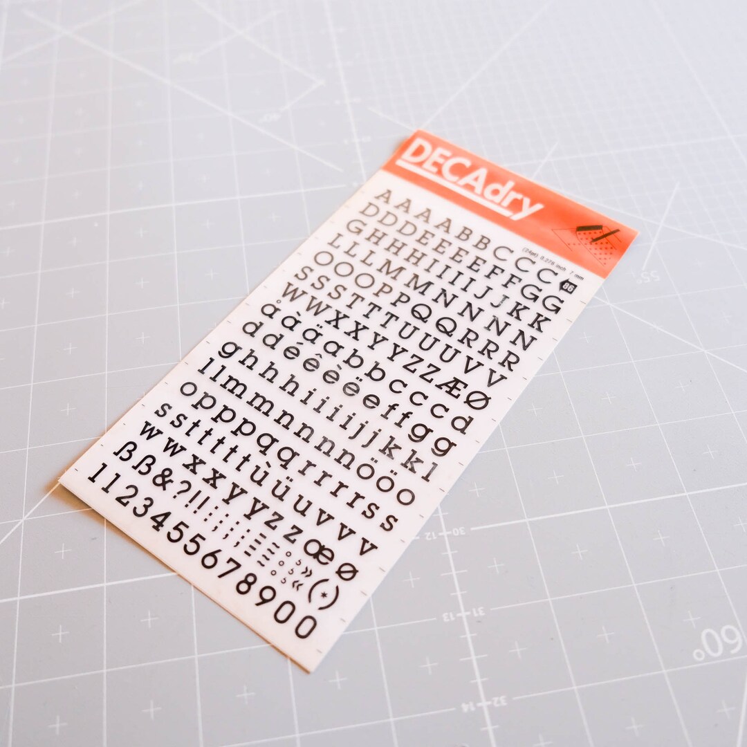 Decadry Letters Transfer 7mm 24pt 0.276 Inch Letters Black N.86 - Etsy UK