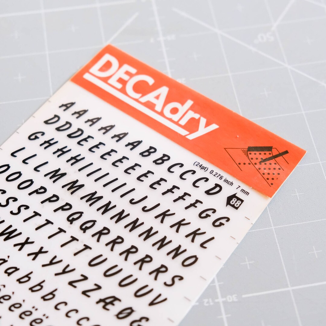 Transferência De Letras Decadry N.88 Letras De 7mm 24pt 0,276 Polegadas ...