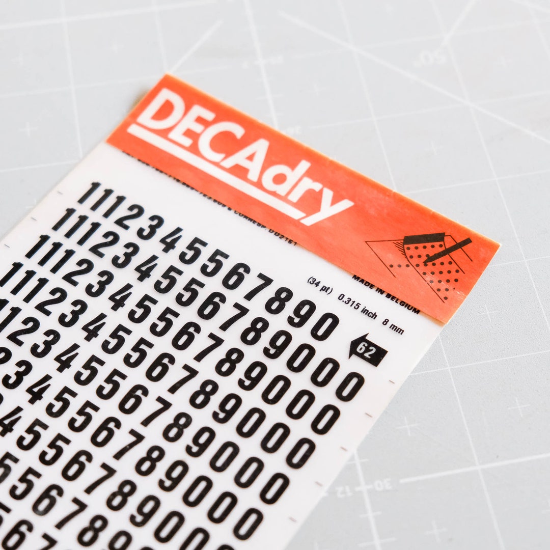 Transferência De Letras Decadry (N.62) - Números De 8mm 34pt 0,315 ...