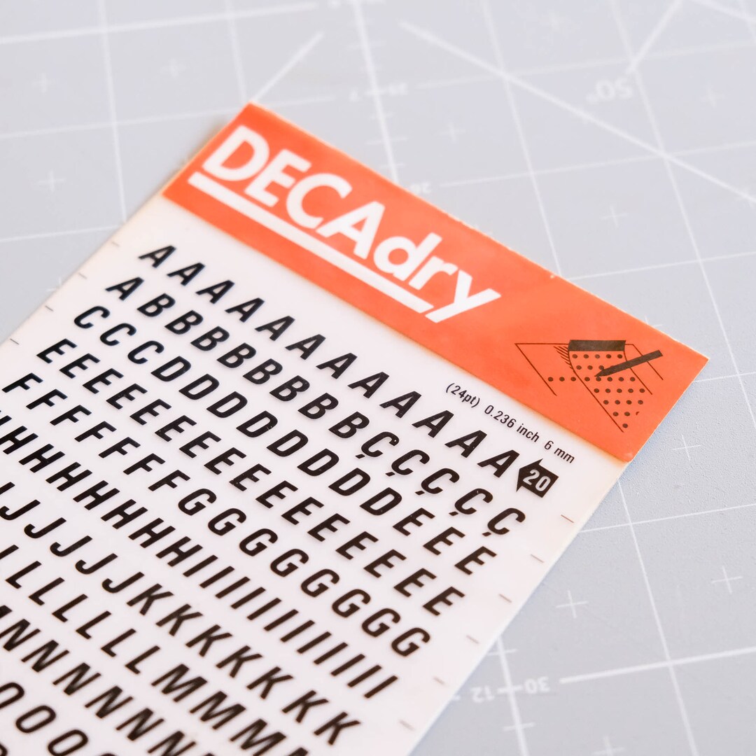 Transferência De Letras Decadry (N.20) - Letras/números De 6mm 24pt 0 ...