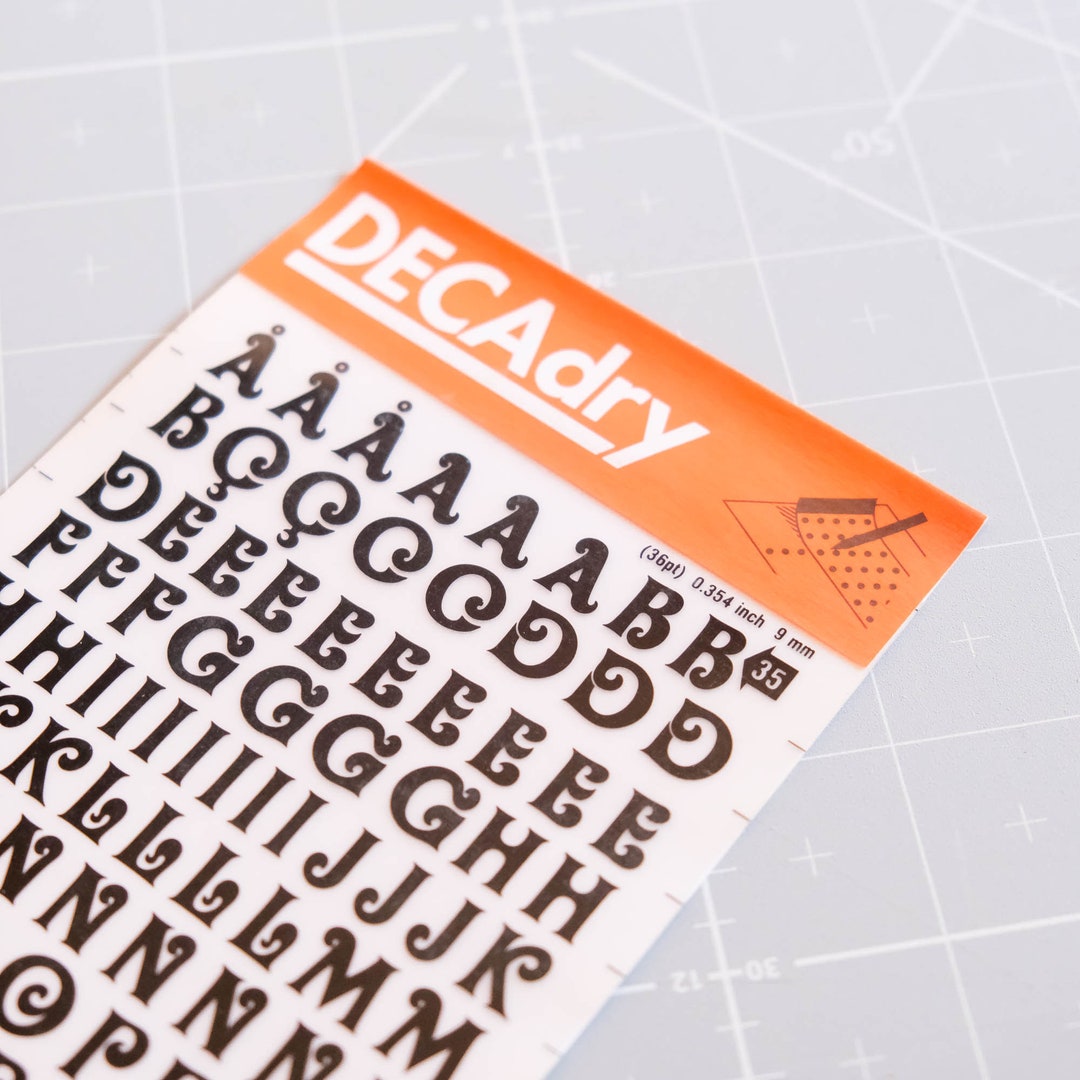 Decadry Letters Transfer N.35 9mm 36pt 0,354inch Letters Black - Etsy