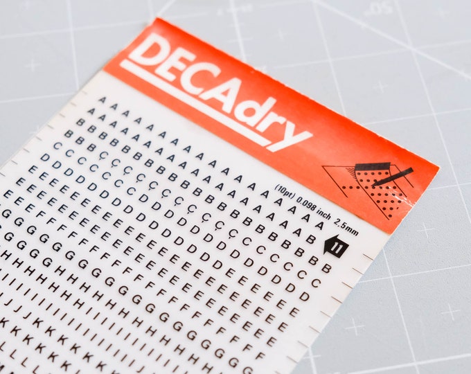 Decadry Letters Transfer N.11 2,5mm 10pt 0.098 Inch Letters All Caps ...