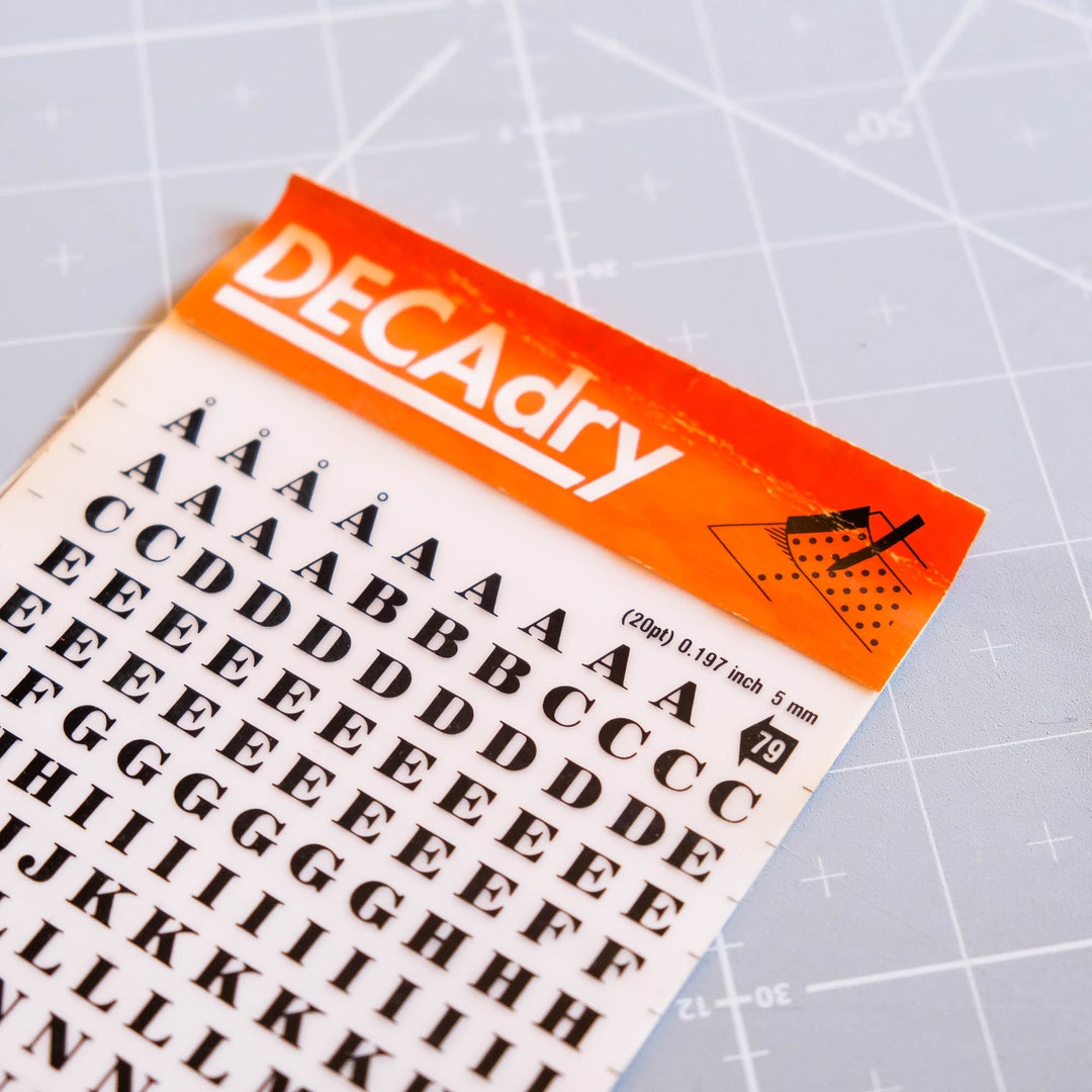 Decadry Letters Transfer (N.79) - 5mm 20pt 0,197inch Letters - Black ...
