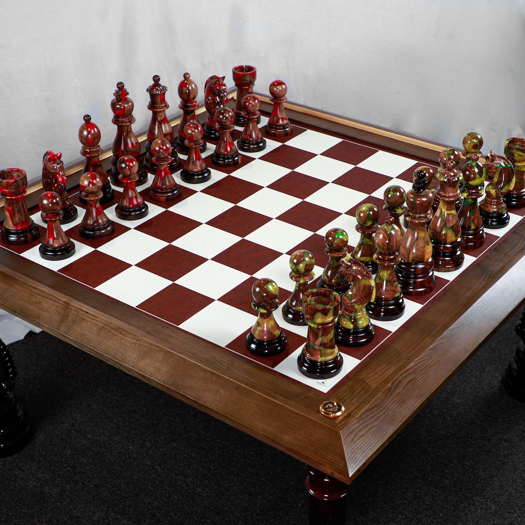 Full Set Giant Deluxe Chess Pieces With Board - High End Blended of ...