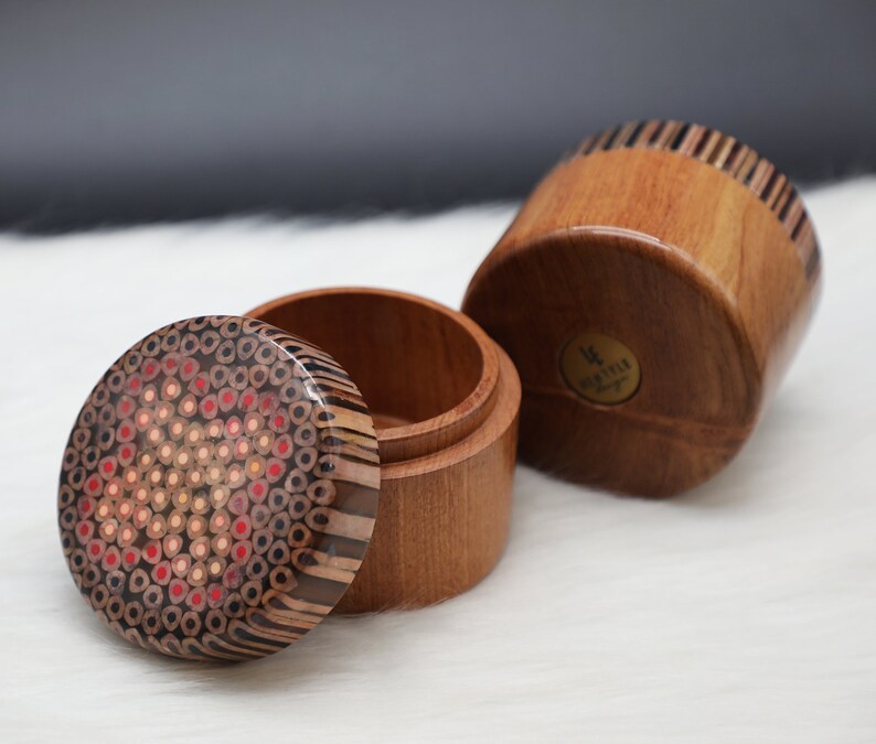 Flower-shape Jewelry Box Handmade Round Colorful Pencil | Etsy