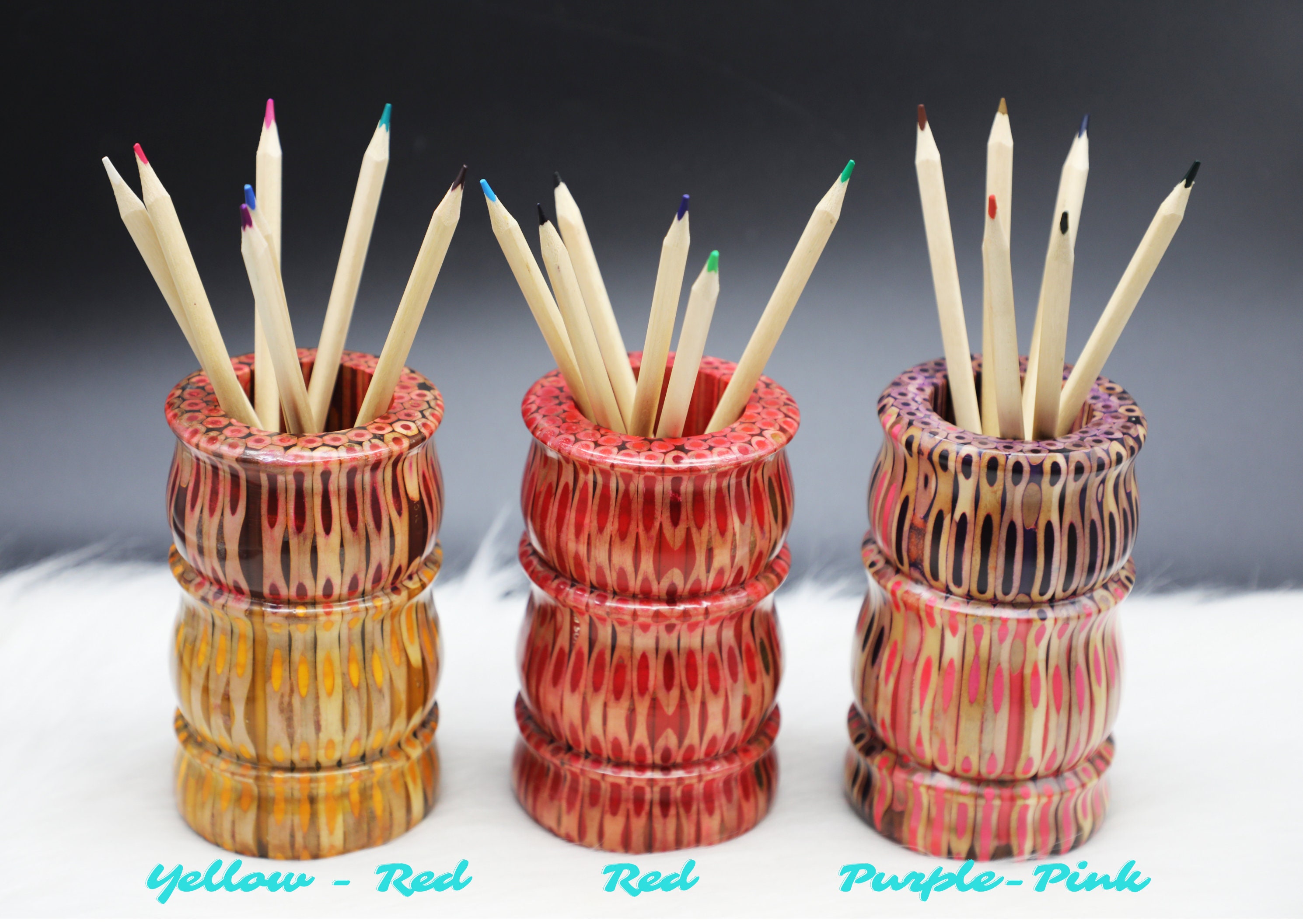 Colored Pencils Pen Holder Handmade Pen Stand Colorful - Etsy