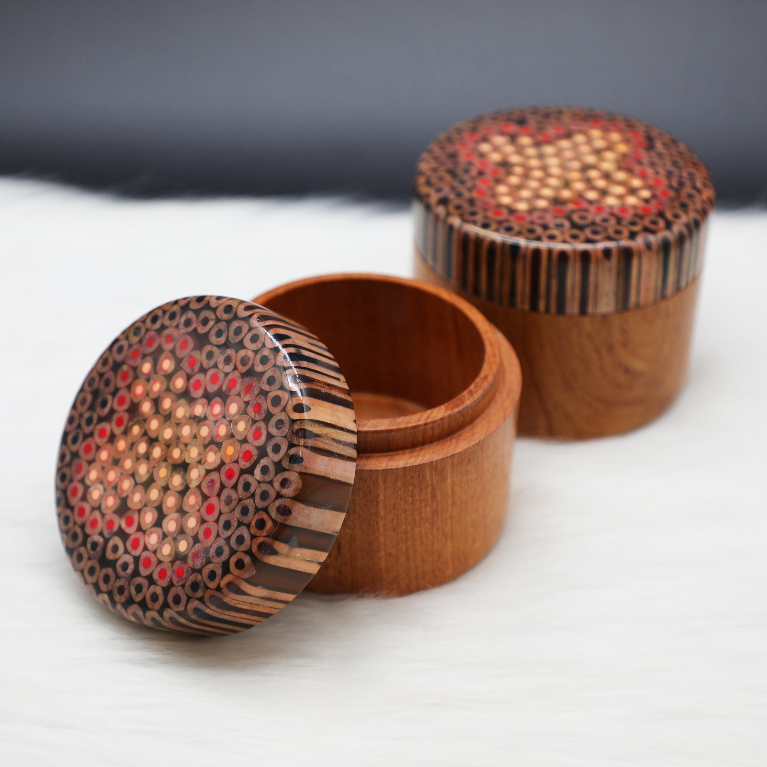 Flower-shape Jewelry Box Handmade Round Colorful Pencil | Etsy