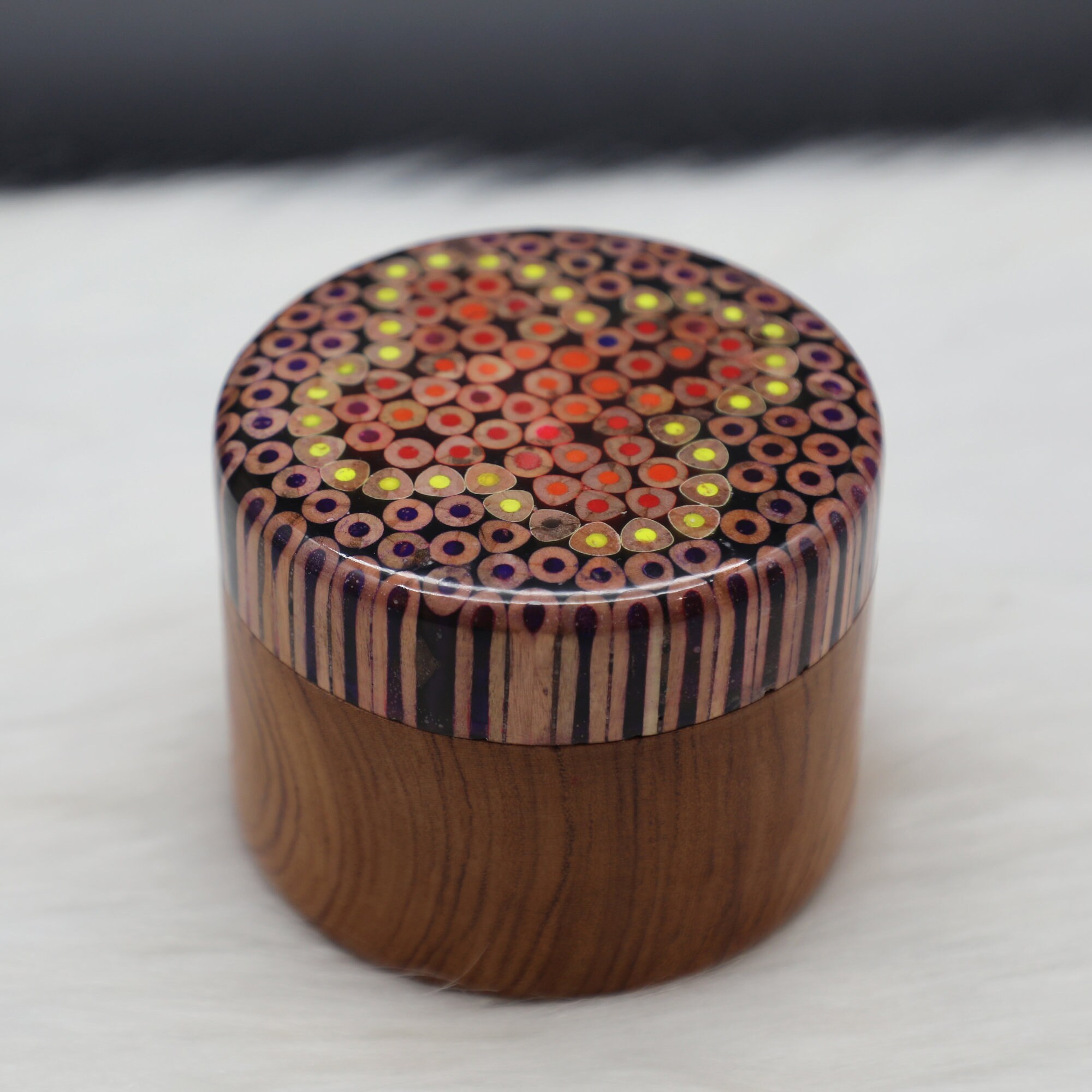 Flower-shape Jewelry Box Handmade Round Colorful Pencil | Etsy