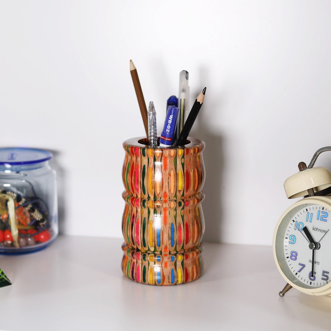 Colored Pencils Pen Holder Handmade Pen Stand Colorful - Etsy