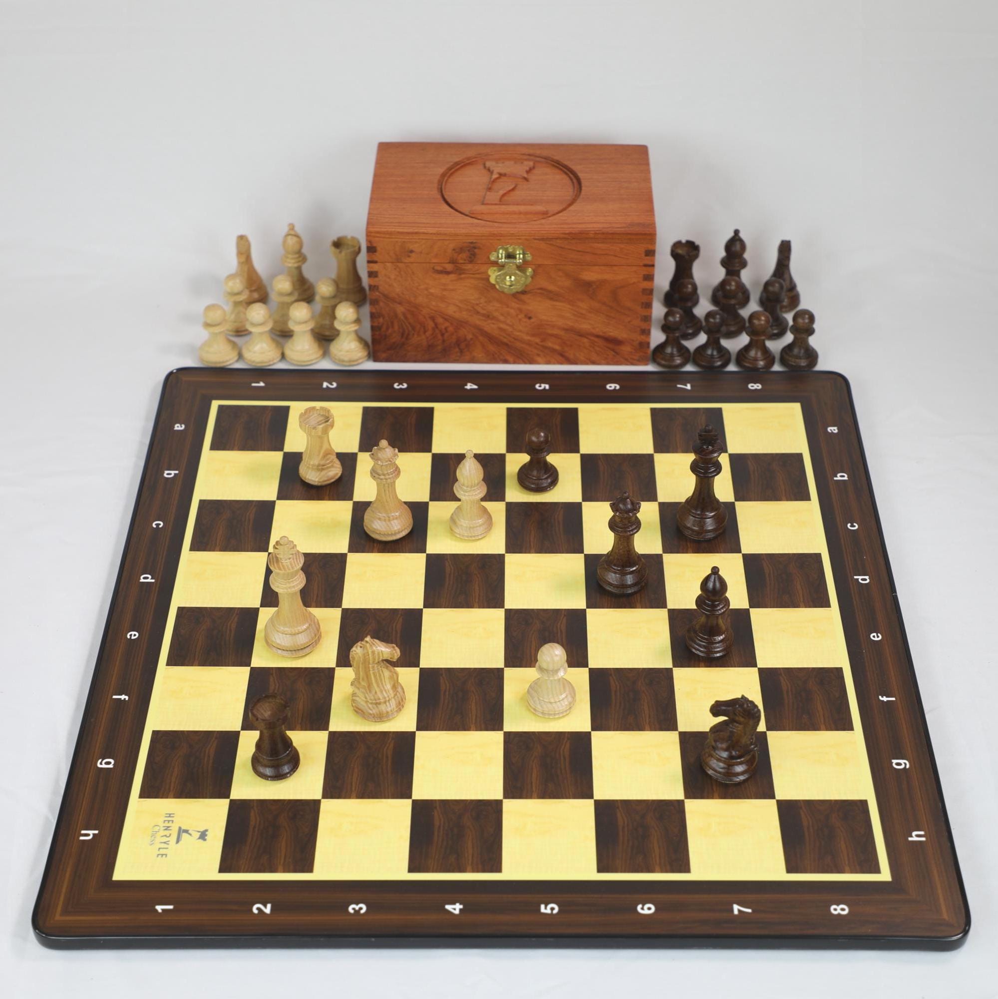 Ebony & Maple Chess Set: Luxury Wooden Pieces With Padauk Box - Etsy