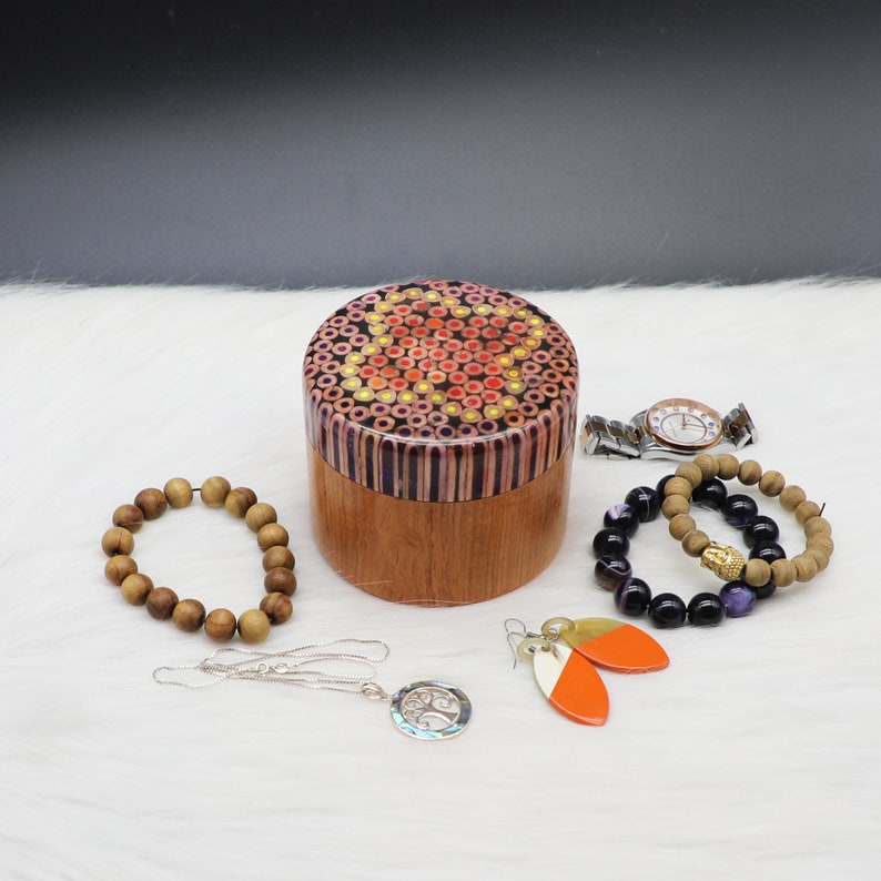 Flower-shape Jewelry Box Handmade Round Colorful Pencil | Etsy