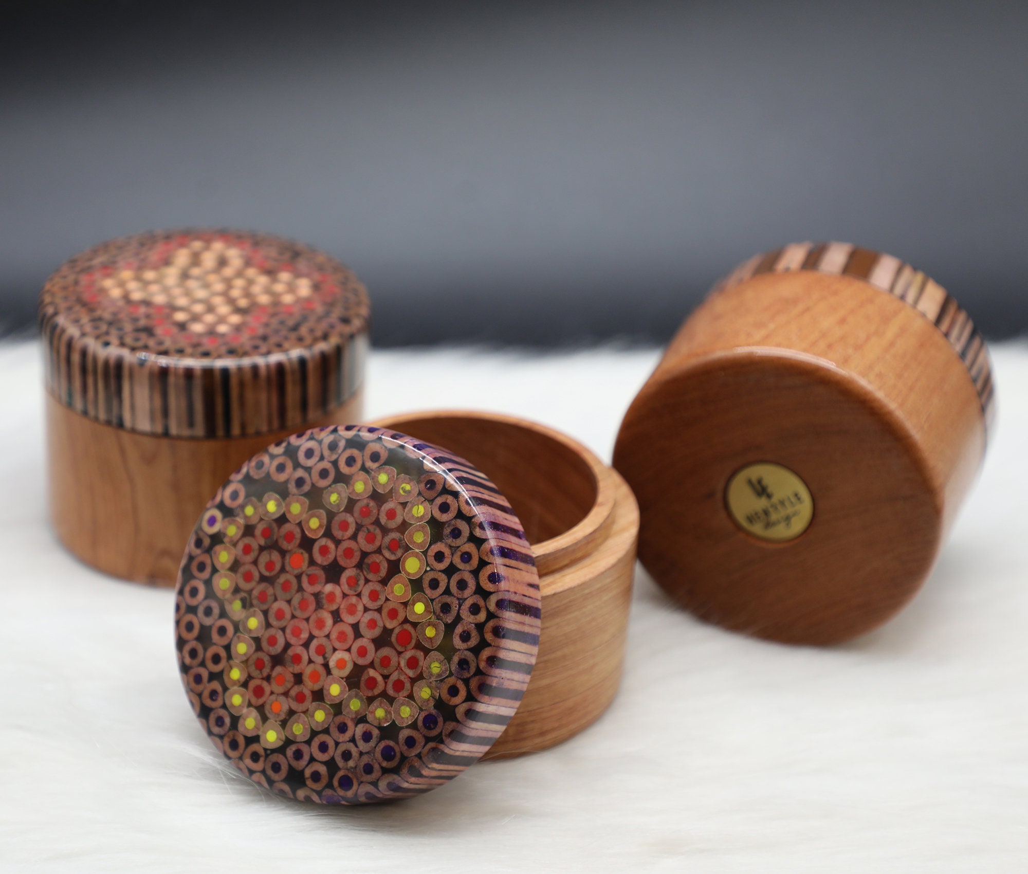 Flower-shape Jewelry Box Handmade Round Colorful Pencil | Etsy