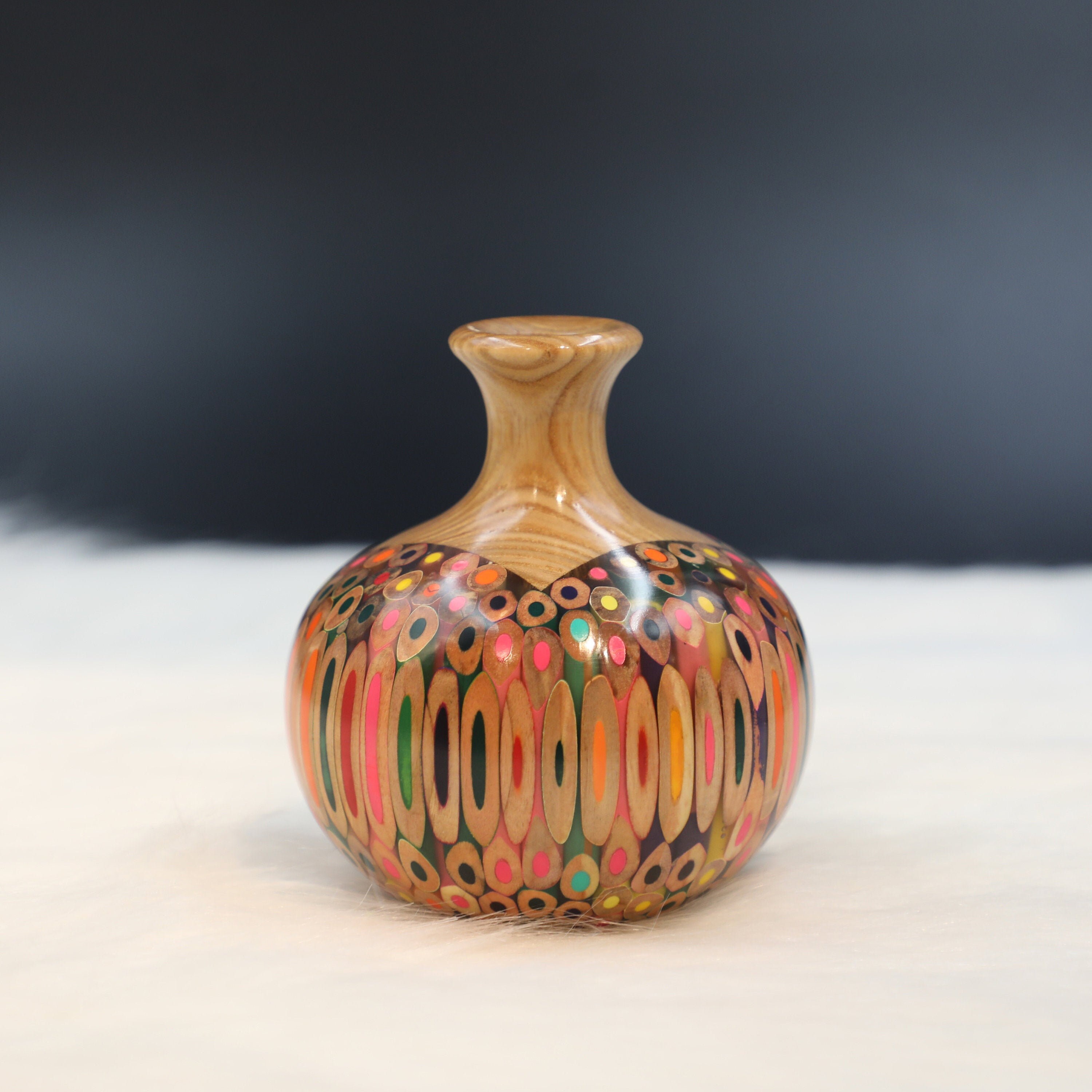 Colored Pencils Mini Vase Wooden Core Cast in Clear Resin - Etsy