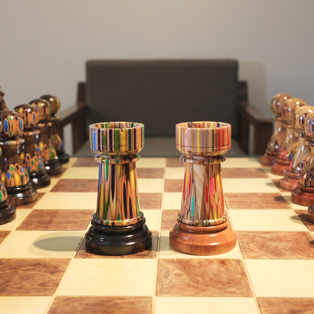 Giant Deluxe Chess Piece - the Rook Blended of Wood, Resin and Colored ...