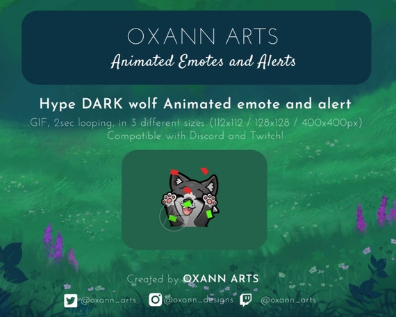 DARK Hype Wolf With Confetti Animated Emote and Alert for | Etsy Australia