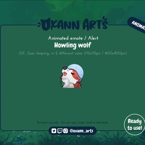 RED & White HOWLING Wolf Animated Emote and Alert for Twitch and ...
