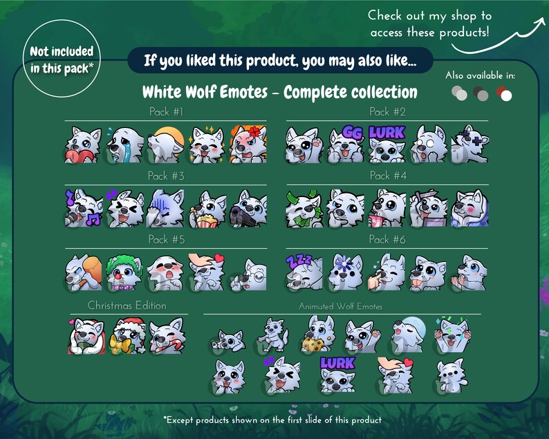 FULLPACK - WHITE Wolf Animated Emotes and Alerts for Twitch, Discord ...