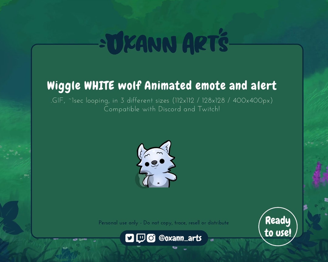WHITE WIGGLE Wolf Animated Emotes and Alerts for Twitch and Discord ...