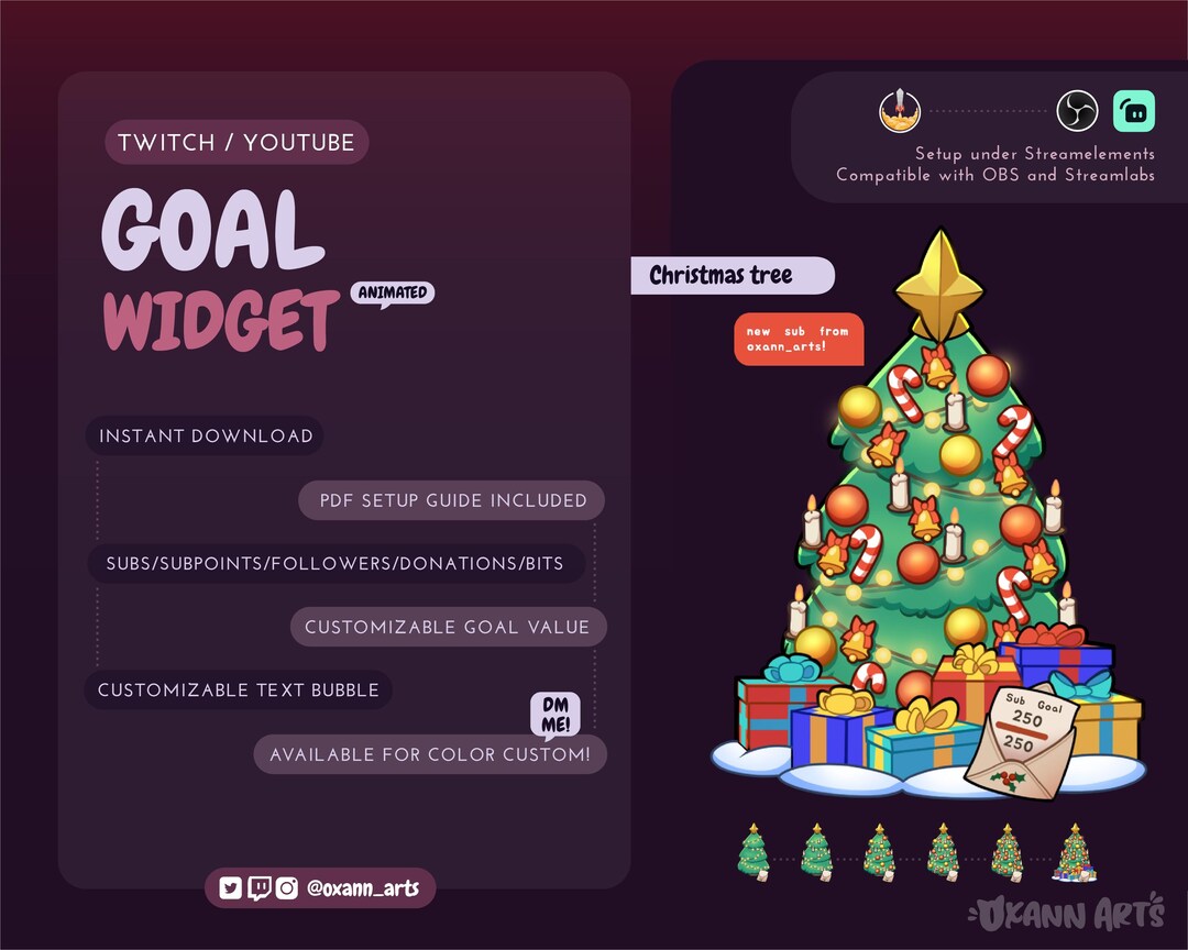 Christmas Tree Stream GOAL WIDGET for Twitch or Youtube ...