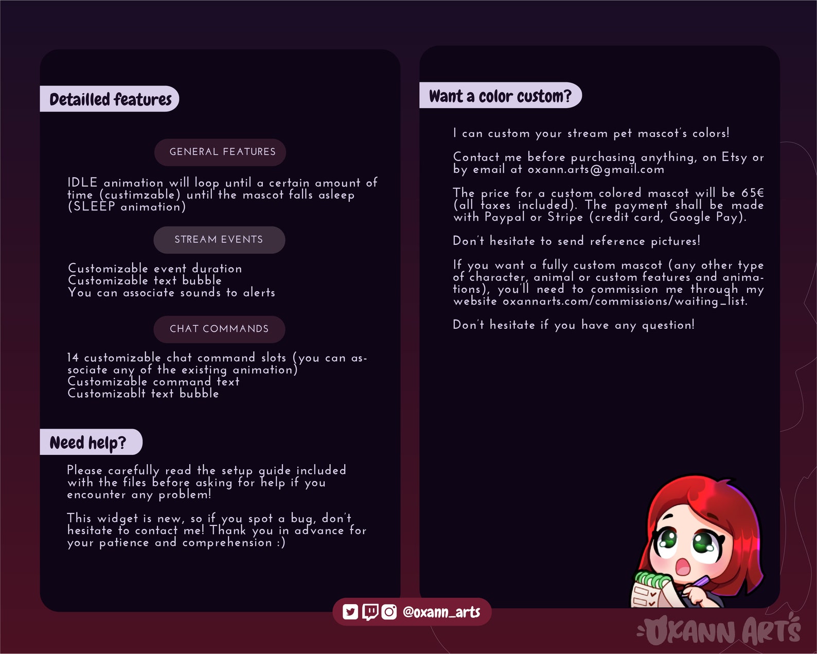 AXOLOTL Mascot / Chibi Stream Pet for Twitch Cute Animated Animal ...