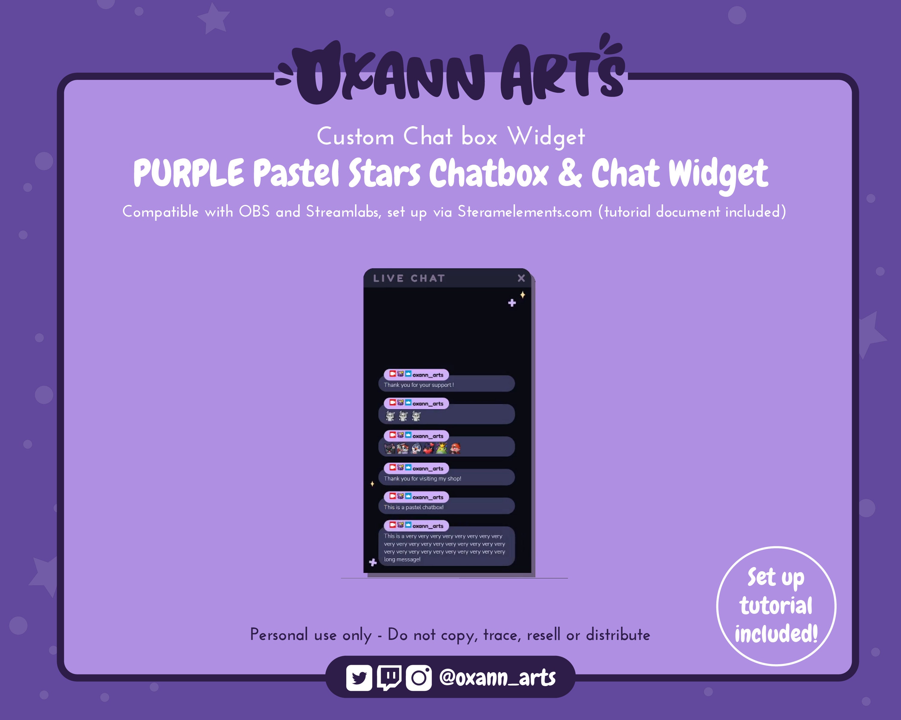 Animated CHATBOX & Chat WIDGET for Twitch PURPLE Celestial - Etsy Australia