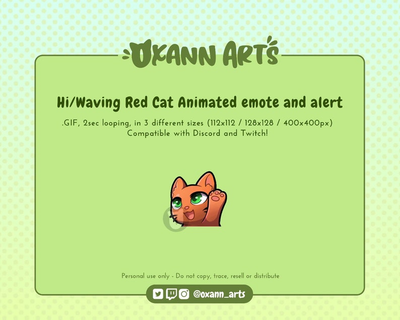 RED Waving Cat Animated Emote, Sticker and Alert for Twitch, Discord ...