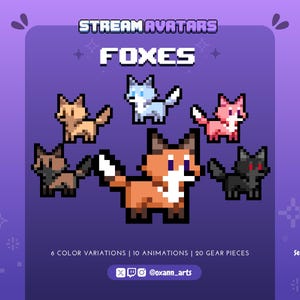 FOX STREAM AVATARS for Twitch | Cute Streaming Interactive Viewer Pets ...