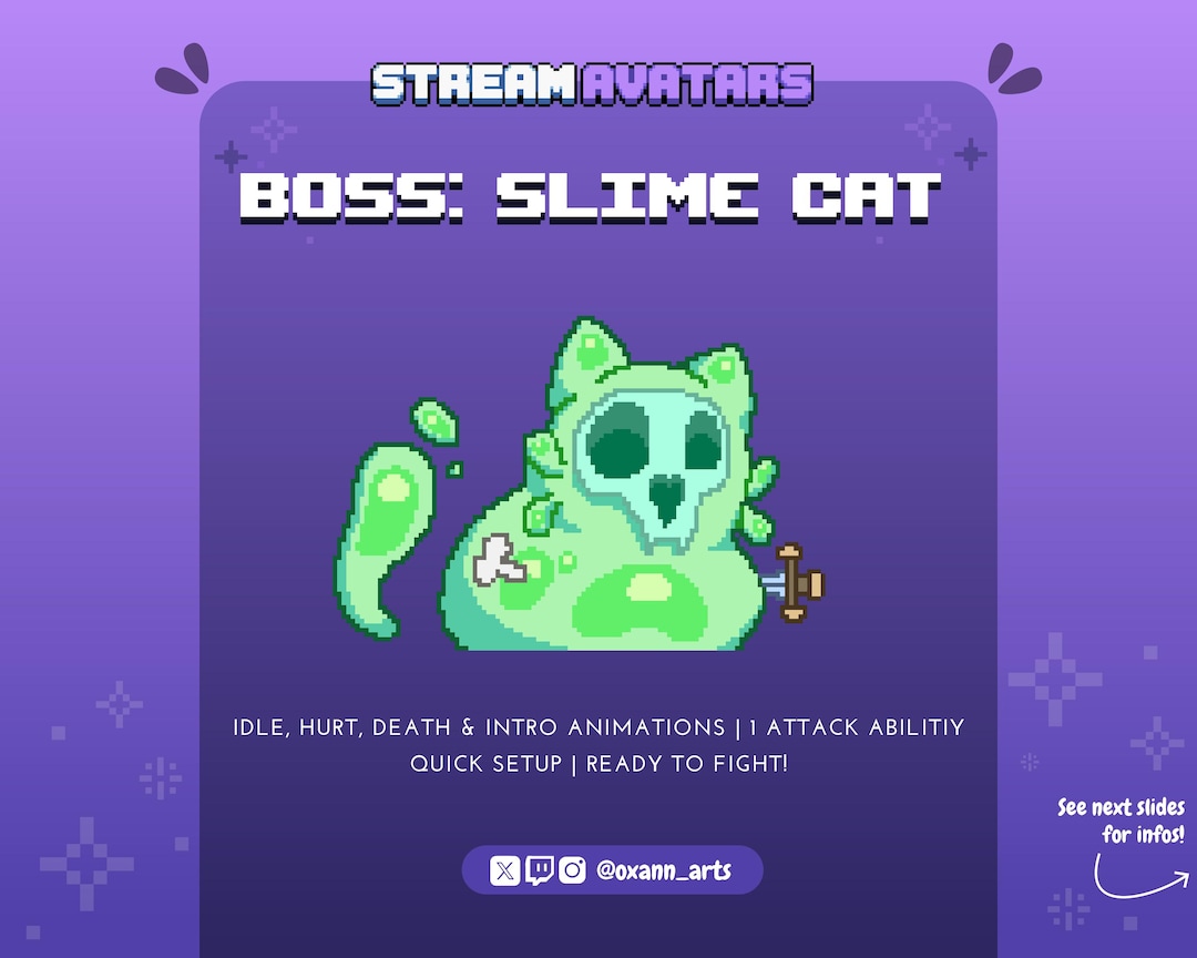 STREAM AVATARS BOSS for Twitch | Slime Cat | Interactive Character ...