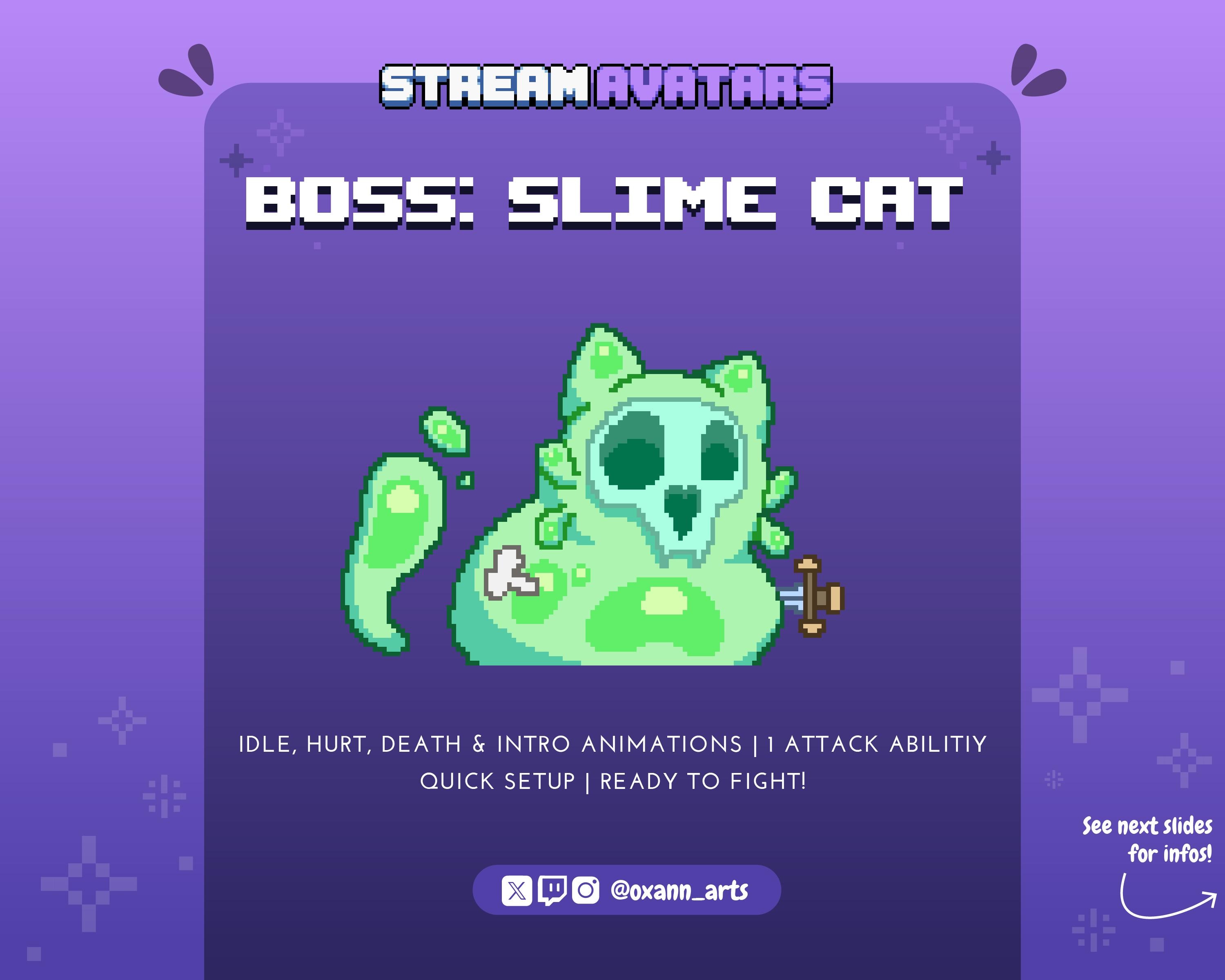 STREAM AVATARS BOSS for Twitch | Slime Cat | Interactive Character ...
