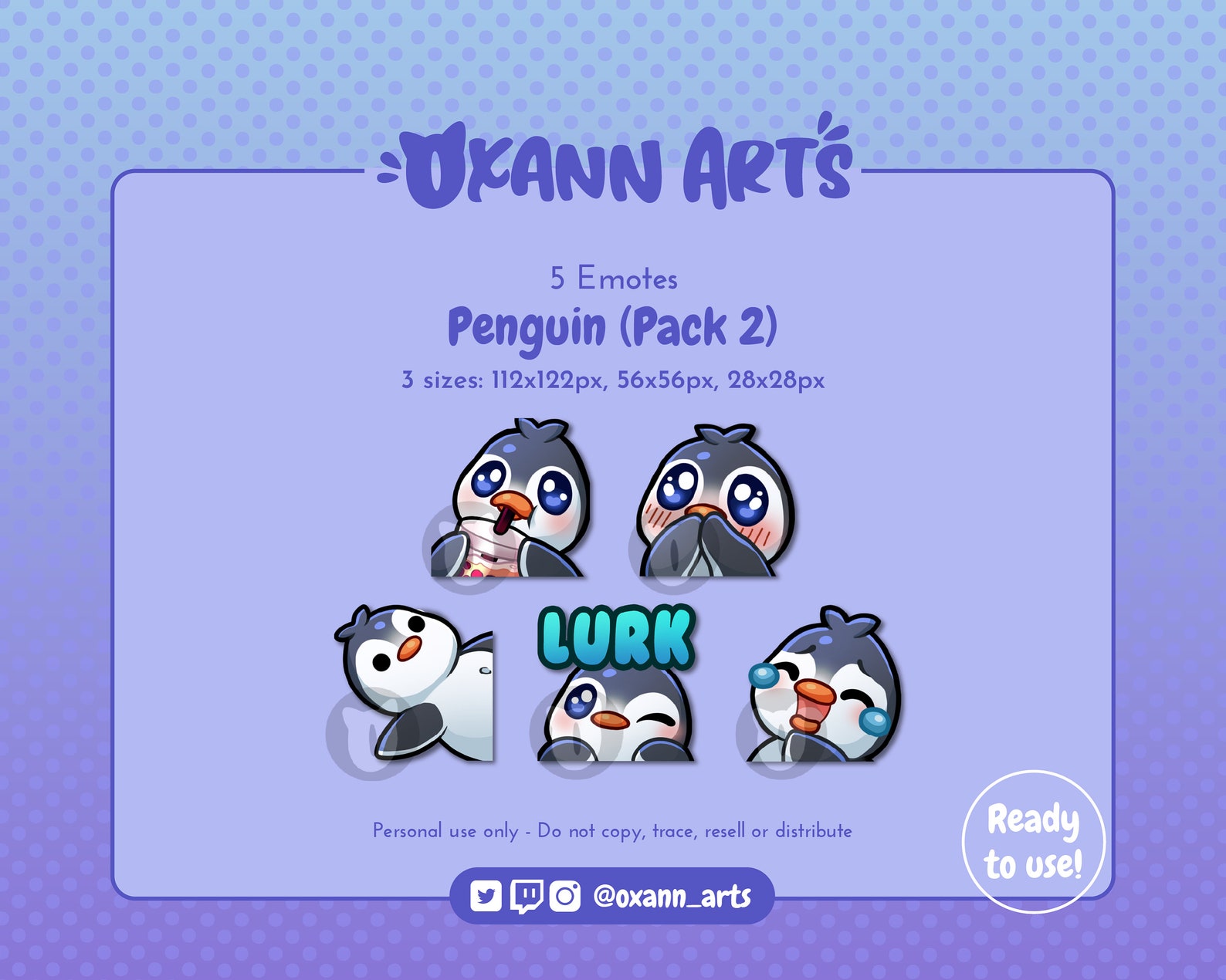 5x PENGUIN Emotes pack 2 for Twitch and Discord Kawaii - Etsy