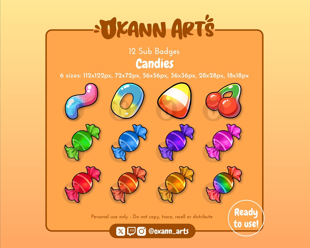 Candy Badges for Twitch/discord - Streaming Sub/bit/channel Points ...