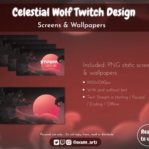 CELESTIAL WOLF - Animated Twitch Screens| Stream Package | Ready to Use ...